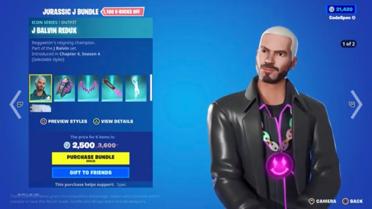 *NEW* J Balvin Redux Skin & Click Click Flash Emote! (Fortnite Battle ...