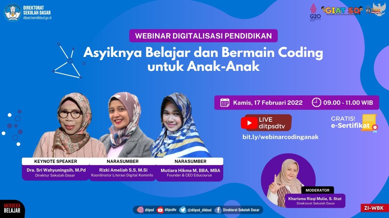 Webinar : Asyiknya Belajar dan Bermain Coding Untuk Anak-Anak - YouTube