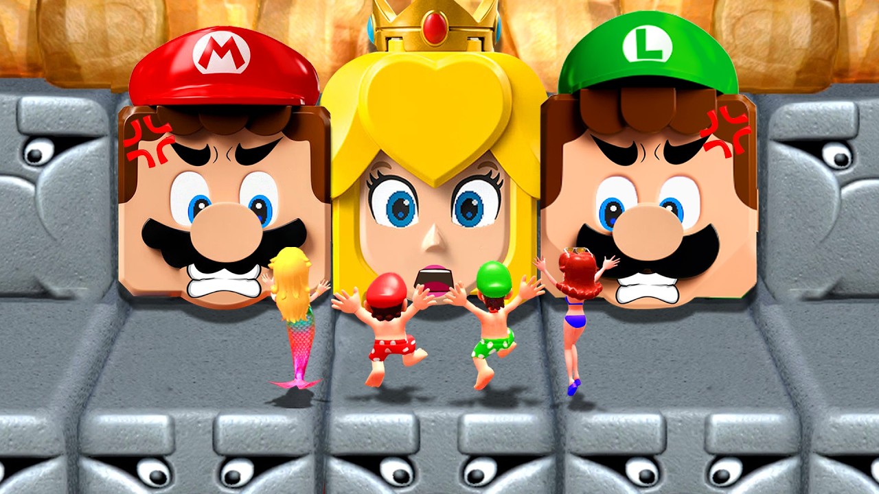 Mario Party 10 Minigames - Can Mermaid Peach Defeat Mario, Luigi ...