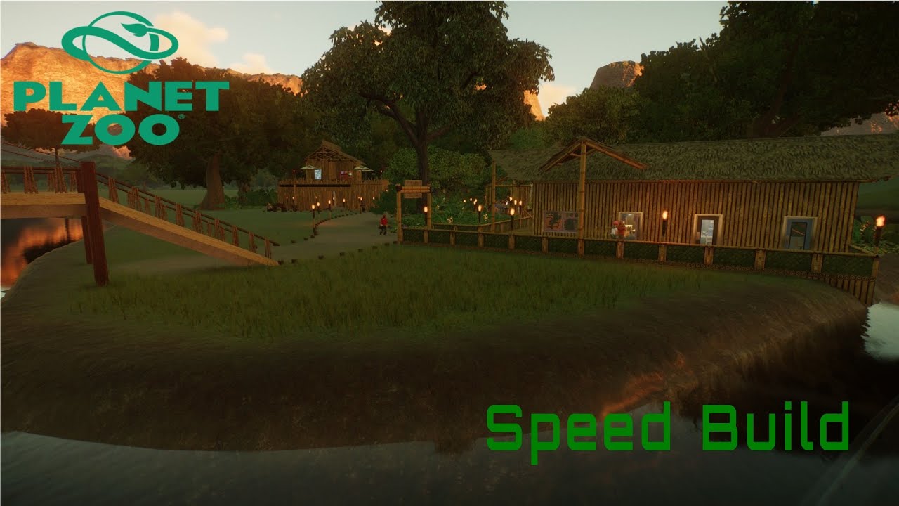 Planet Zoo Speed Build - Jungle Food Court and Staff Area - YouTube