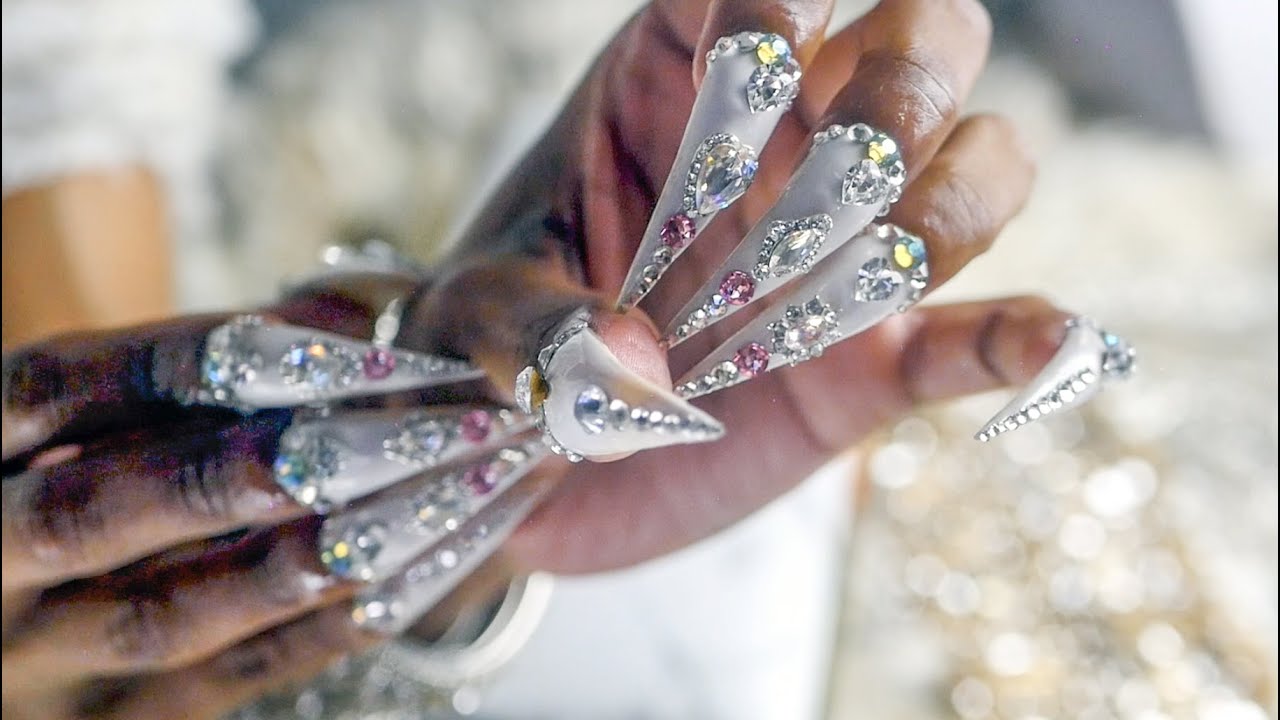 Do My Angelic White XL Sculpted Nails With Me || 3 styles. - YouTube