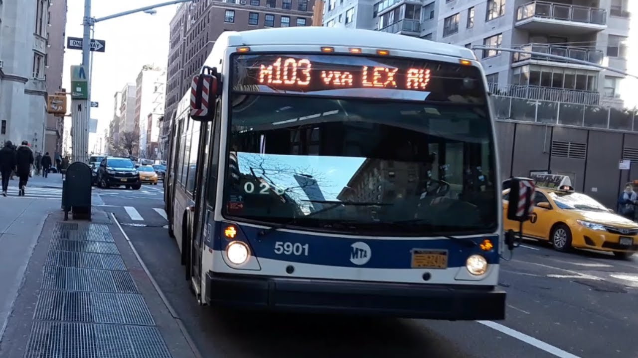 MTA: 2012 NovaBus LFSA Articulated Low Floor [5901] M103 bus - YouTube