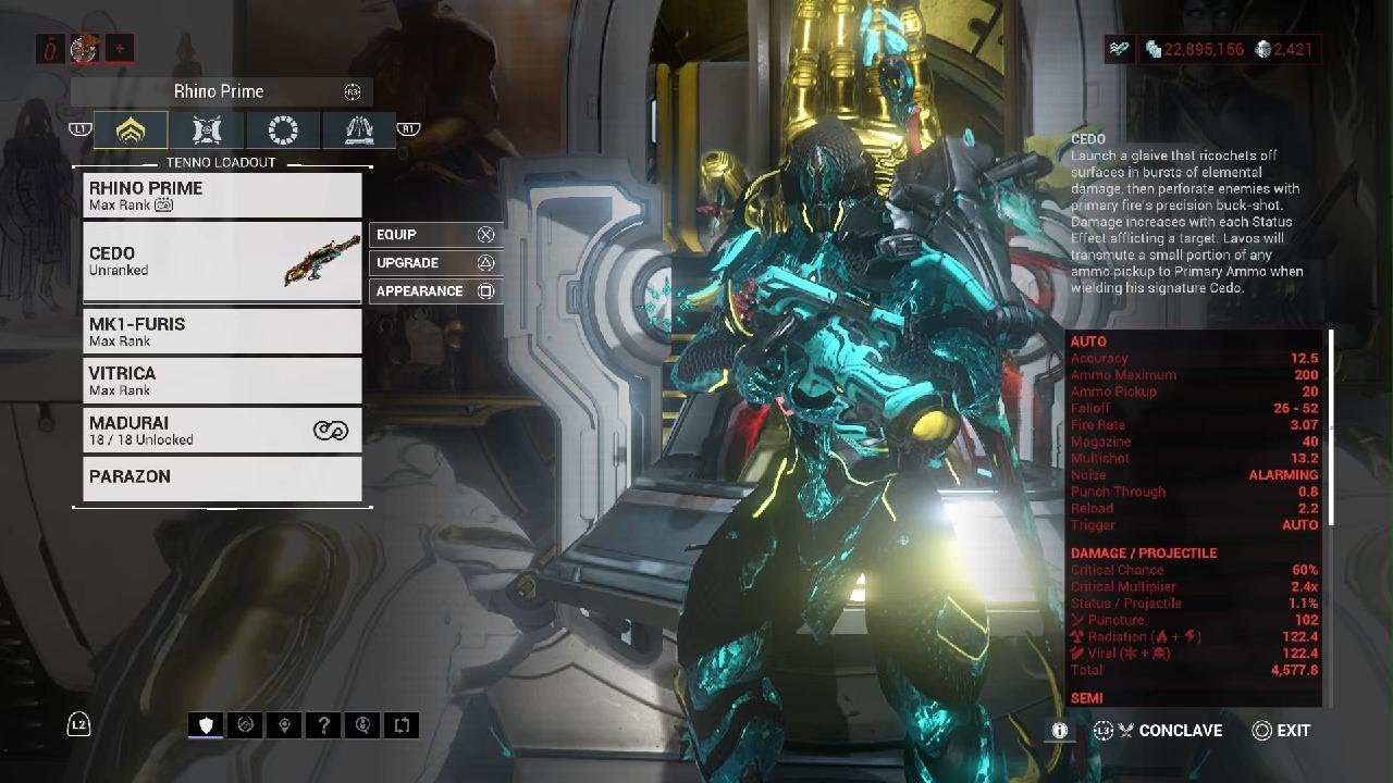 Warframe: Furis Incarnon Evolution IV {Using Cedo for Status} - YouTube