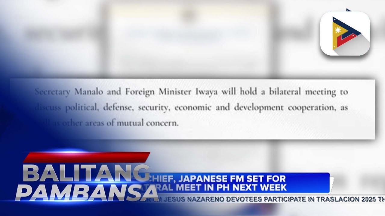 DFA chief, Japanese FM set for bilateral meet in PH next week - YouTube