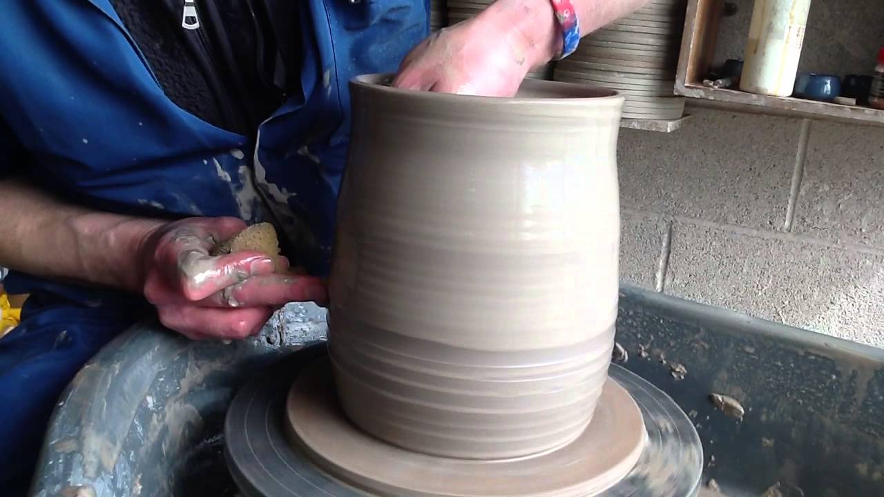 How to throw a pottery biscuit barrel - YouTube