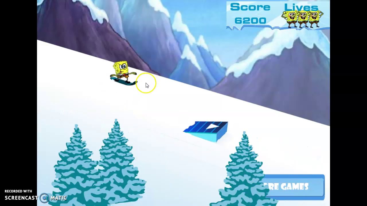 SpongeBob SquarePants Snowboard Game (SpongeBob Online) - YouTube