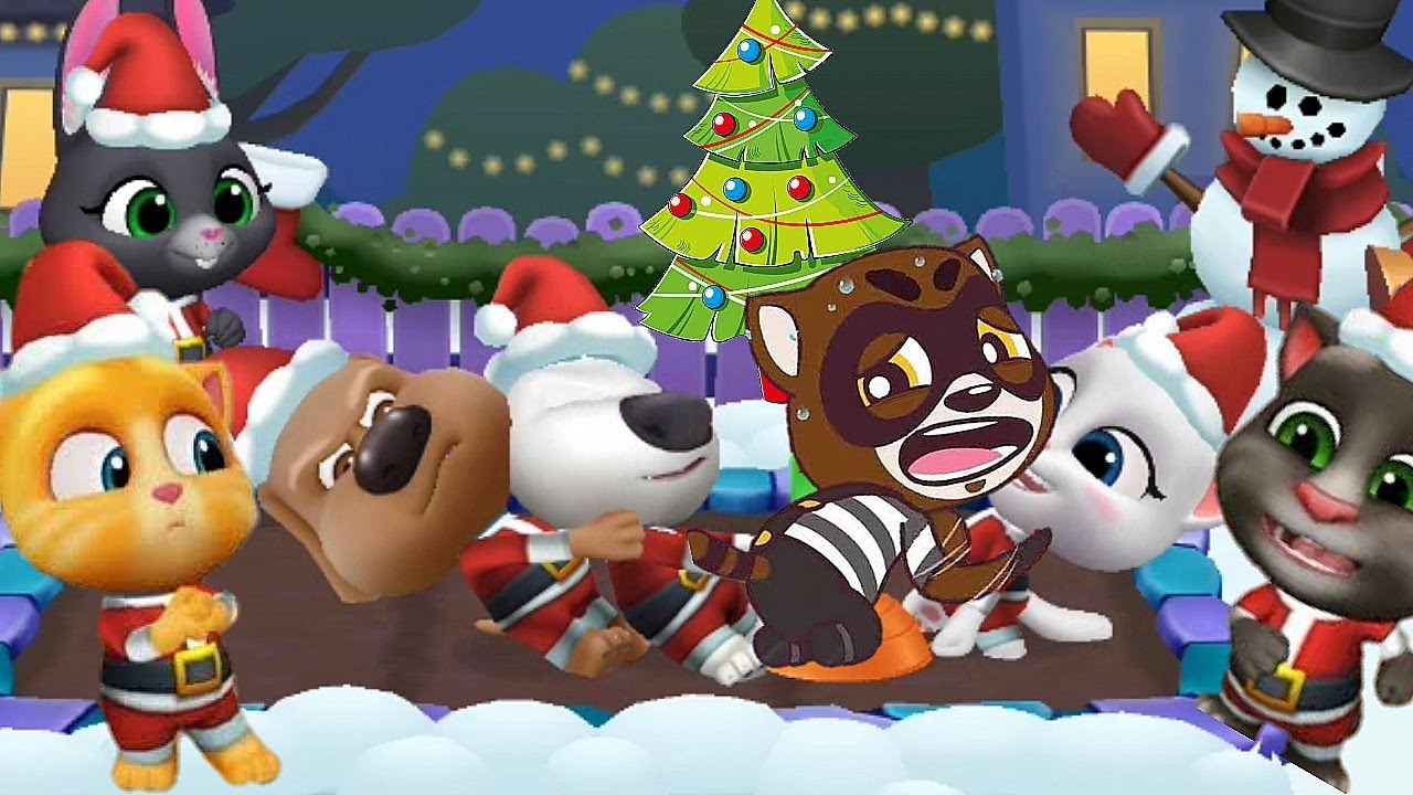 Talking Tom Friends Christmas - Talking Tom scared all his friends ...