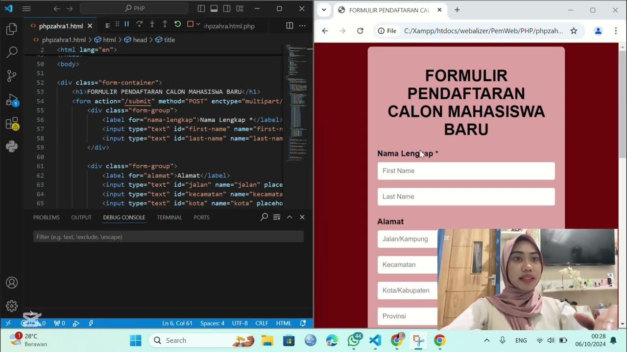Pemrograman Website (membuat aplikasi kalkulator online dan formulir pendaftaran online) - YouTube