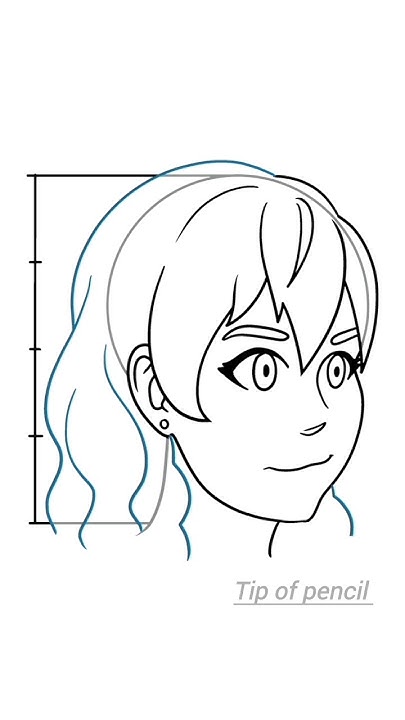 How To Draw Anime Girl Face Step By Step Tip Of Pencil Youtube