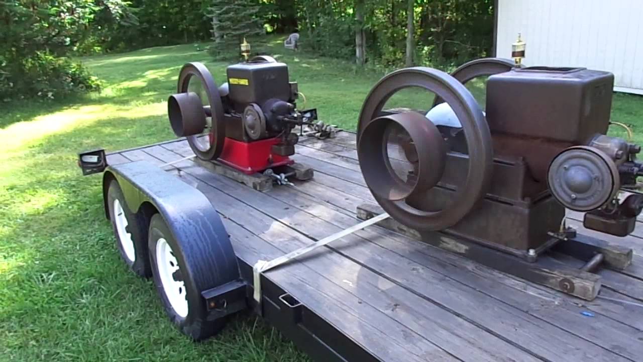Two 6 Hp Massey Harris Engines Running - YouTube