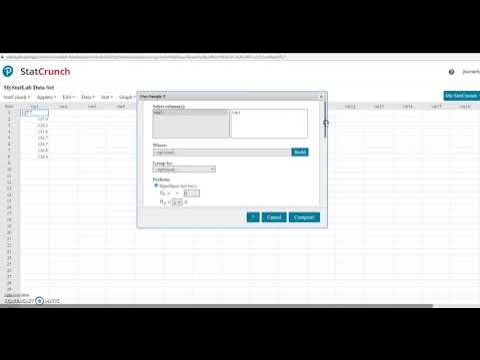Confidence Interval for a Mean with Data using Statcrunch - YouTube