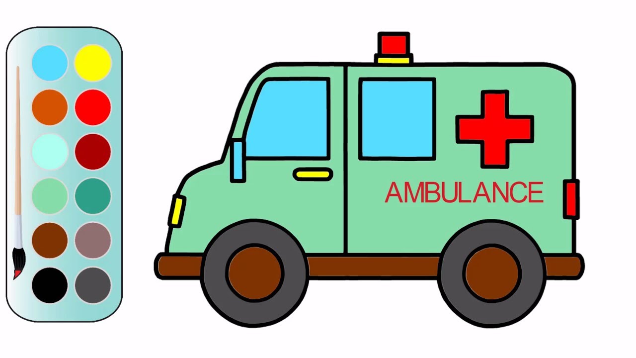 Ambulance Drawing Colour For Kids