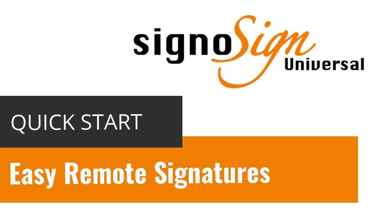 signoSign/Universal - Easy Remote Signatures - YouTube