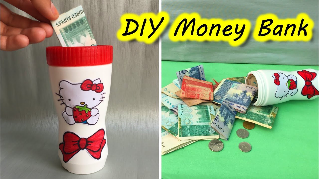 How to make money saving bank at home||Diy money bank||money bank diy ...