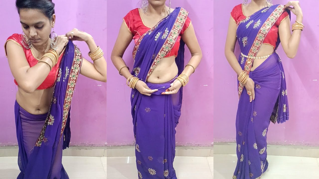 Easy And Simple Saree Draping With Perfect Pleats Saree Draping