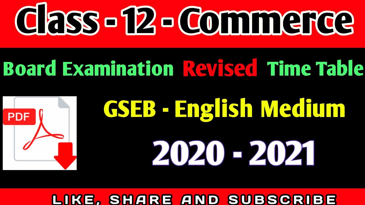 Board exam time table 2021 | commerce revised time table | new time ...