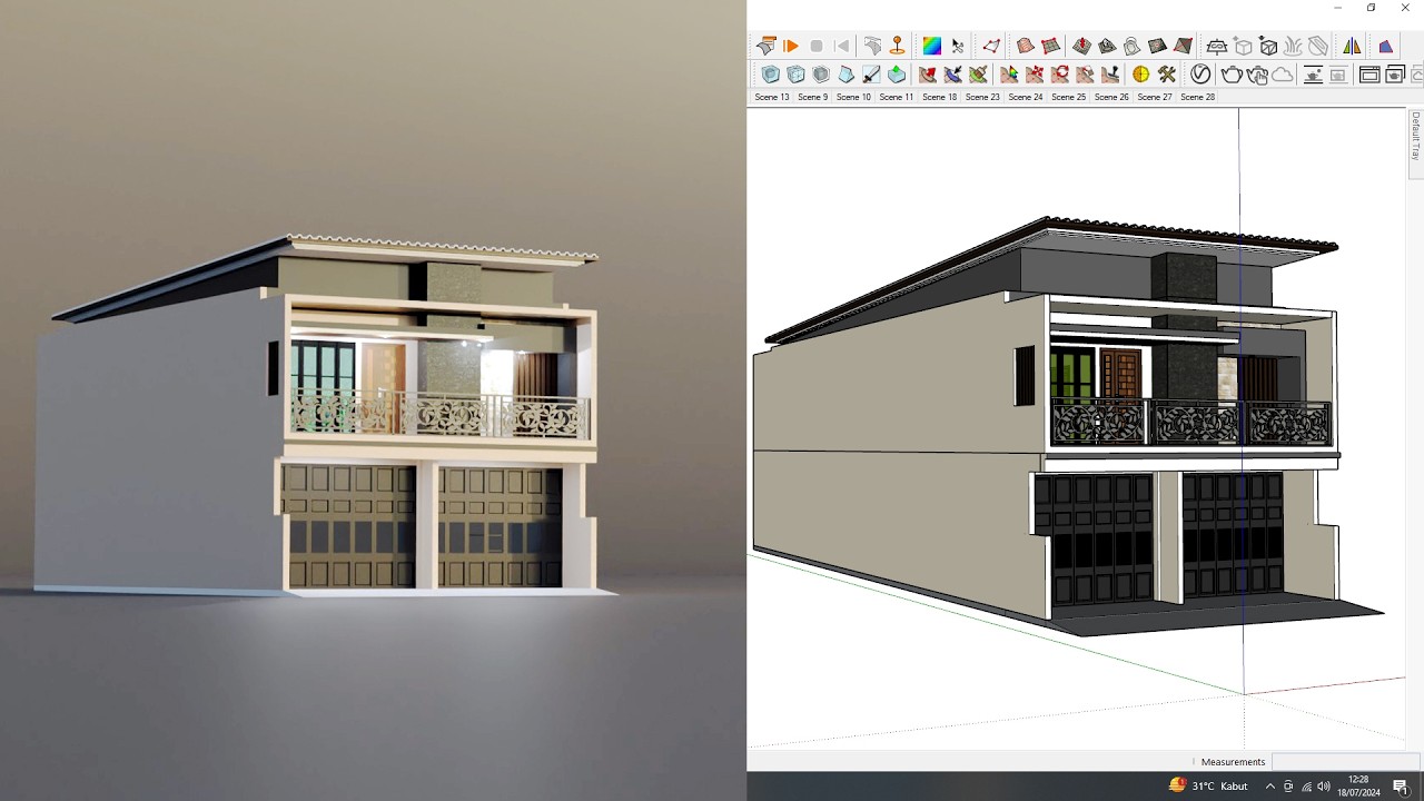 Coba Render Bangunan Ruko di Blender - YouTube