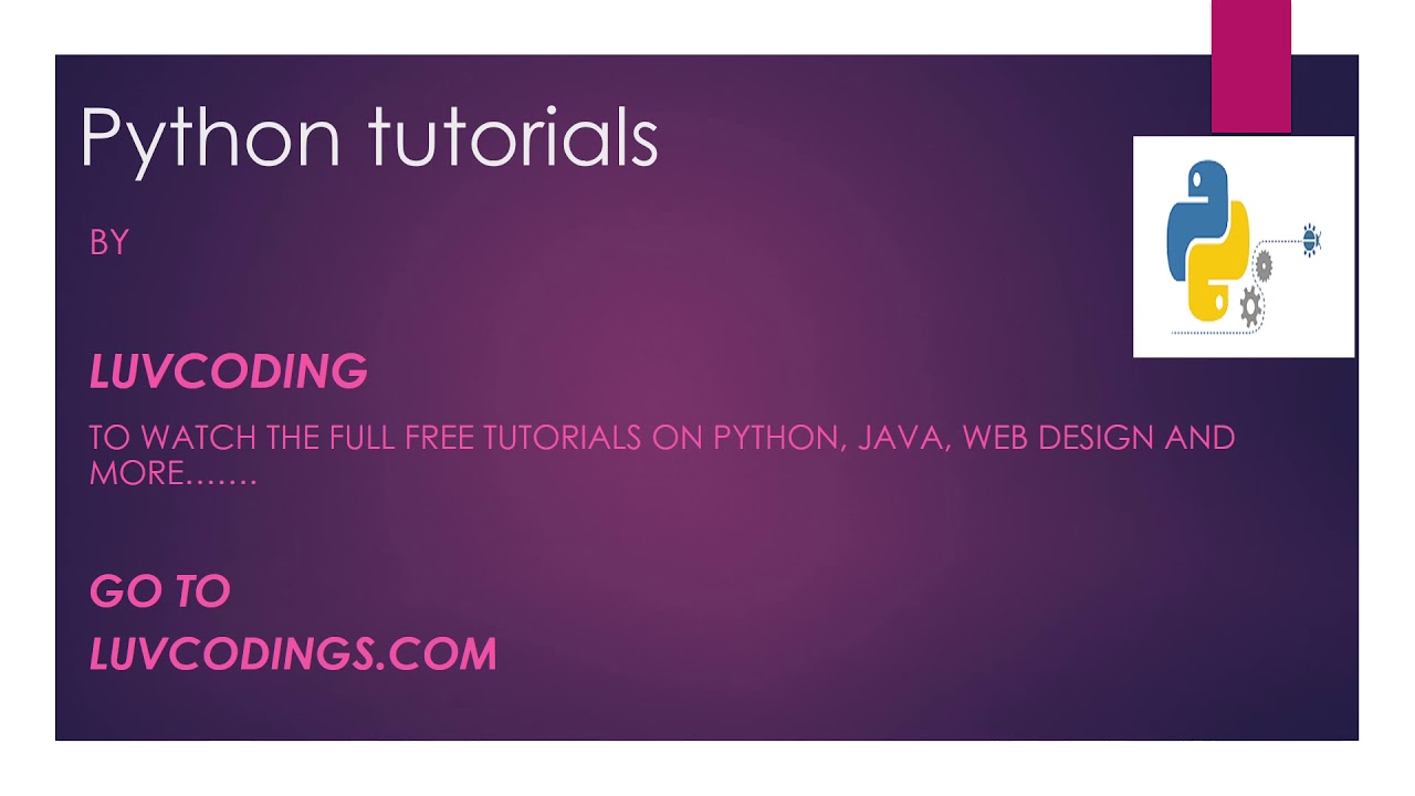 Luvcoding Python Tutorials Youtube