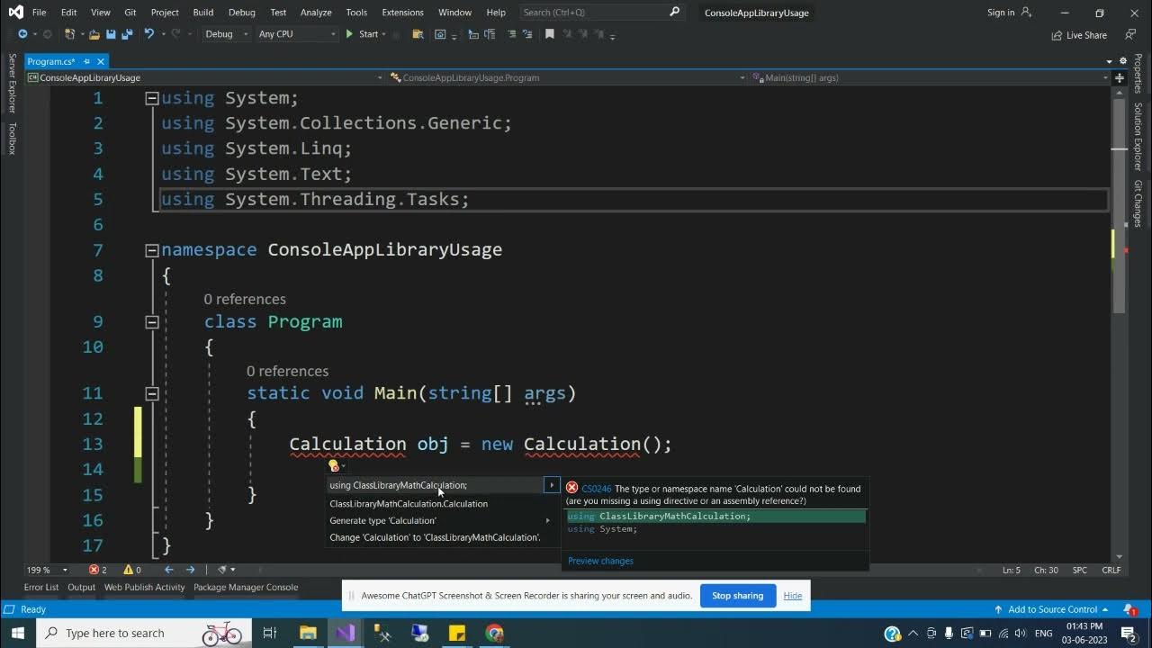Use of Class Library or dll In Console Project - YouTube