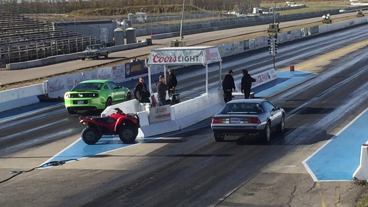 Mustang vs 3rd gen Camaro Drag Race Edmonton Castrol Raceway - YouTube