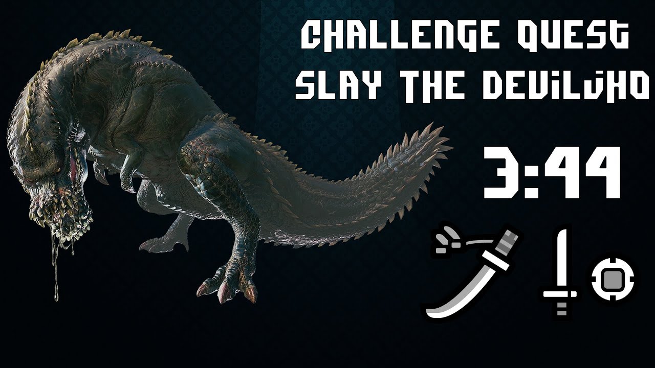 Monster Hunter World: Deviljho Slay Event - 3:44 - Long Sword and Sword ...