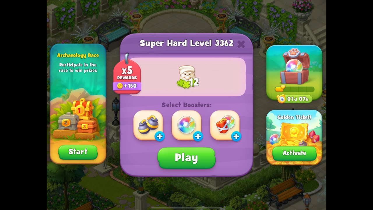 Gardenscapes Level 3362 - YouTube