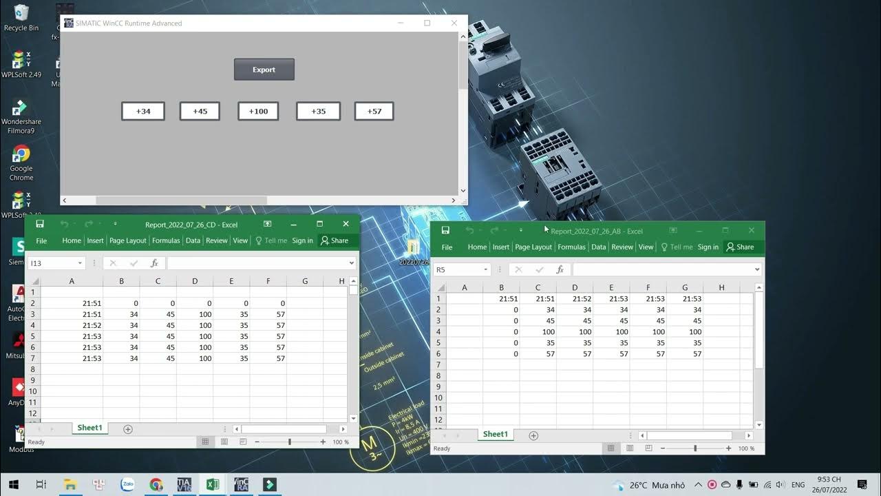 WinCC xuất báo cáo tự động vào excel / Wincc report in multi Excel file (Daily report) - YouTube