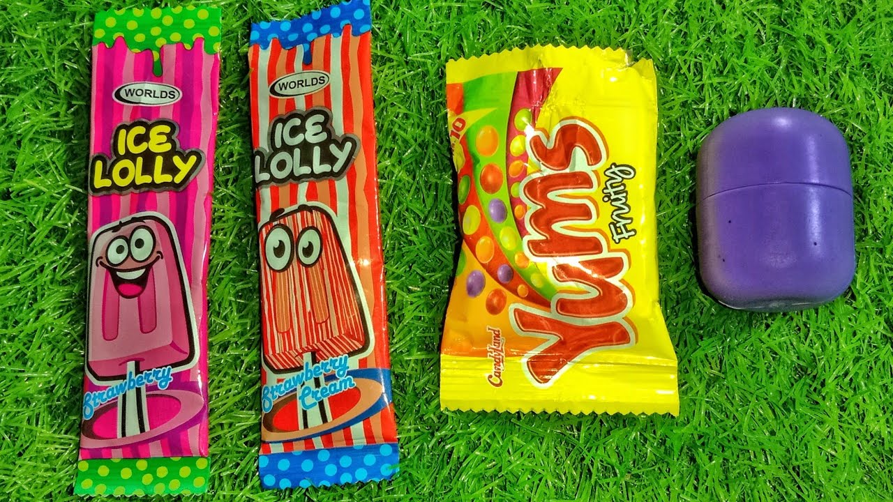 lost of candies lollipops yummy unboxing satisfying ASMR opening candy ...