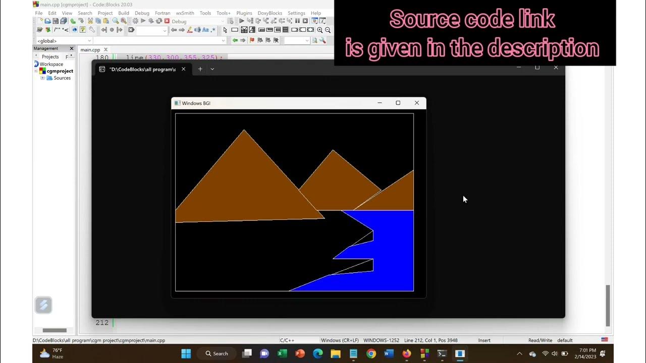 Computer graphics project: Village in C. - YouTube