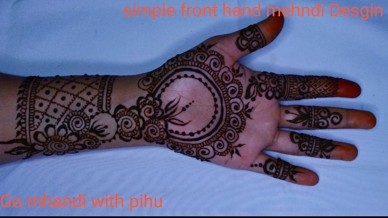 simple attractive mhandi desgine all time || front hand mhandi for ...