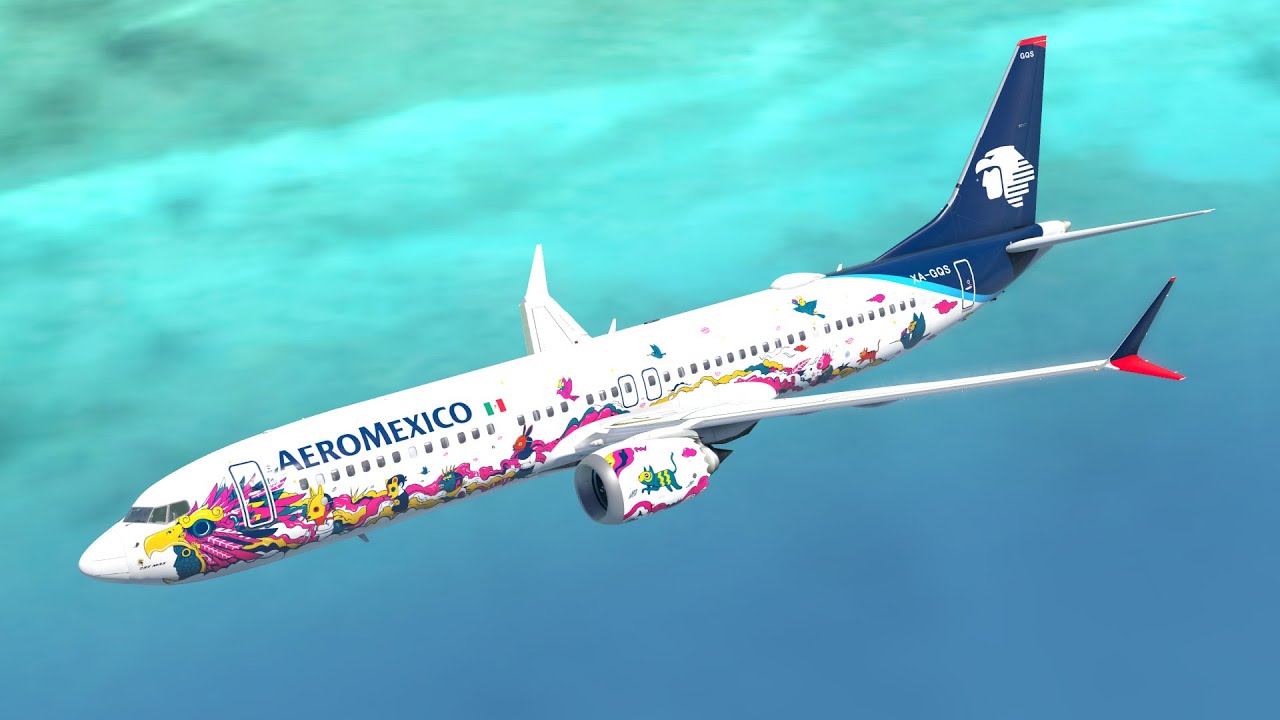 New AeroMexico Kukulcán Livery XA-GQS - Boeing 737 MAX 9 - X-PLANE 11/12 [Cinematic Video] - YouTube