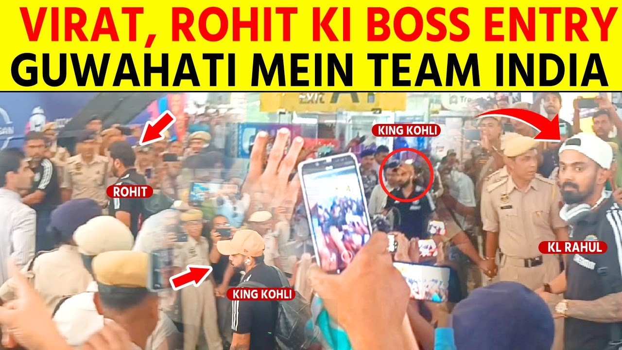Guwahati mein Team India ki dhamakedaar Entry, King Kohli aur Hitman ke ...