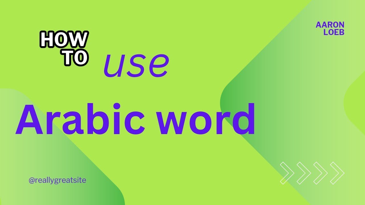 how to use Arabic word#arbic #english #words#viralvideos - YouTube