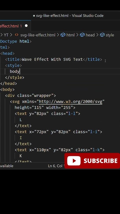 How To Make Svg Text Wave Effect Html Css Html Html5 Svg Htmltutorial Shorts 