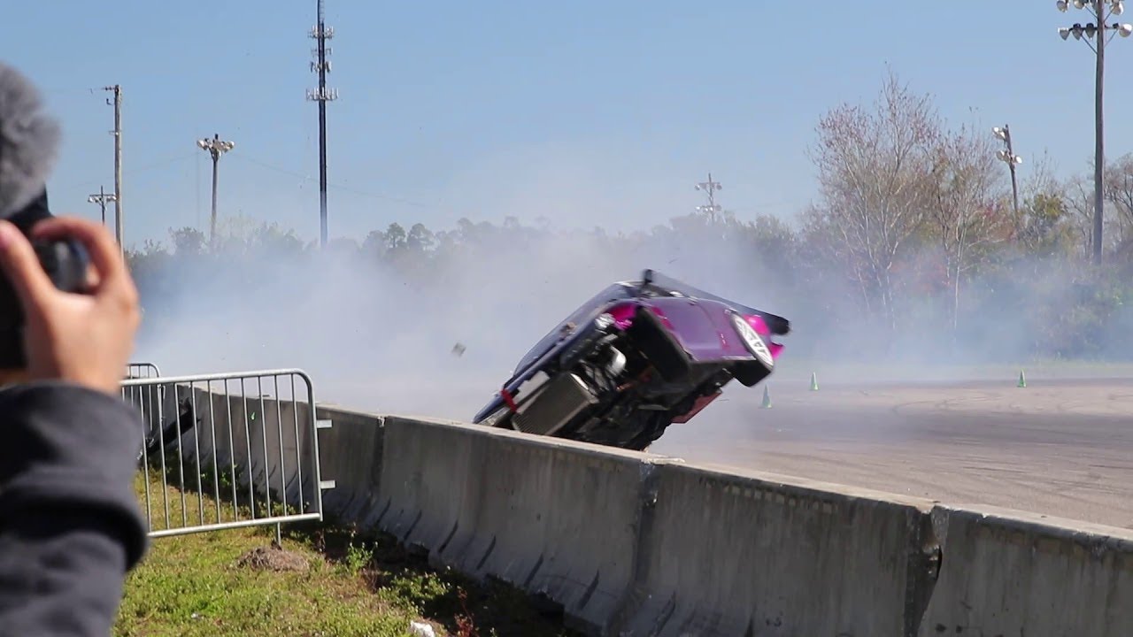 Drift Car Flips After Colliding With Wall || ViralHog - YouTube