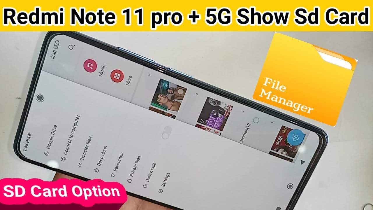Redmi note 11 pro + 5g show Sd card Option - YouTube