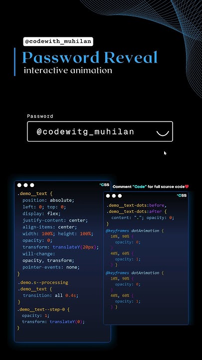 Password Reveal Animation #codewith_muhilan #css #coding - YouTube
