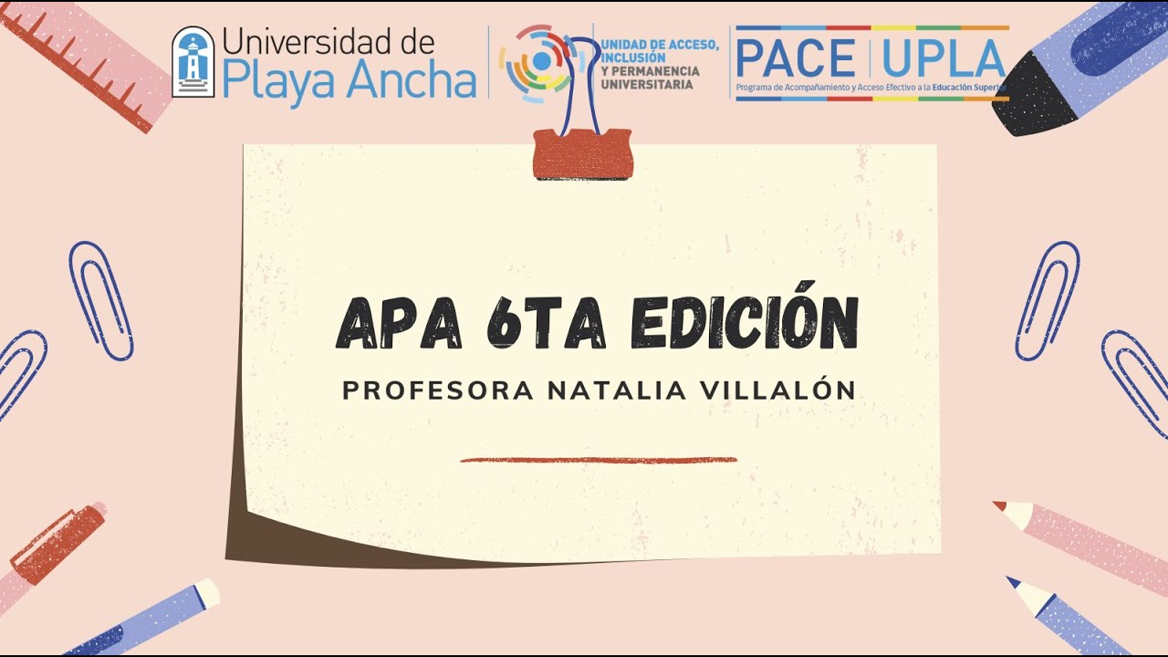 TALLER NORMAS APA PACE UPLA 2020 - YouTube