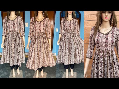 Party Wear Kali Style Dress Cutting And Stiching / Anarkali Frock ...