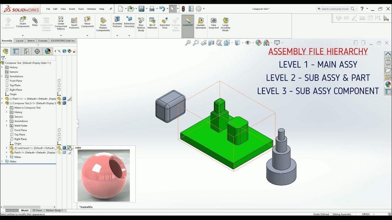 SOLIDWORKS - All about appearance HIERARCHY - YouTube