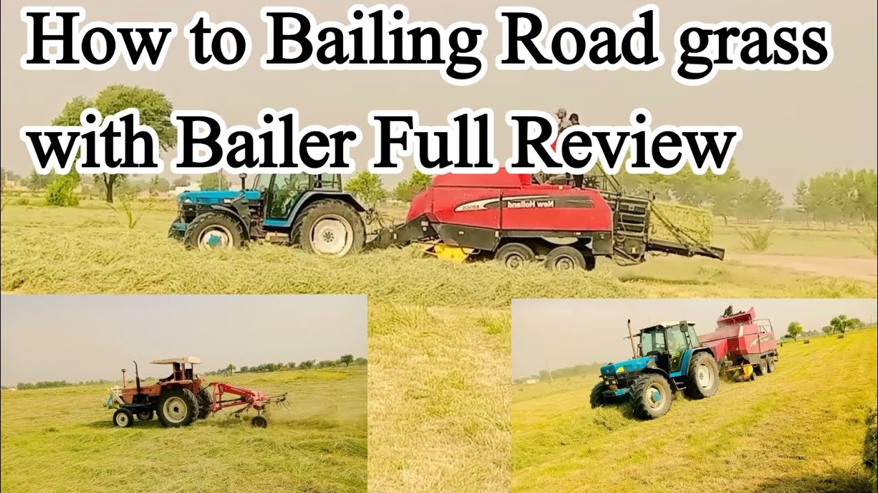 How to Bailing Road grass with Bailer // Full Review - YouTube
