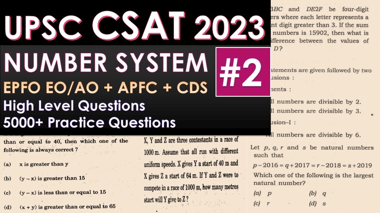 Csat Number System Part 2 Upsc Prelims 2023 High Level Practice
