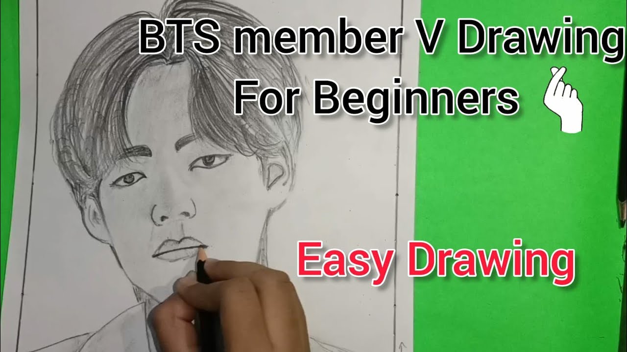 How to draw BTS V Kim Taehyung drawing|| Easy Pencil Drawing - YouTube