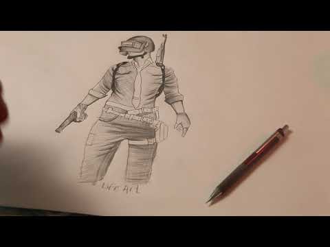 Pubg Mobile Karekter - Kara Kalem Çizimi