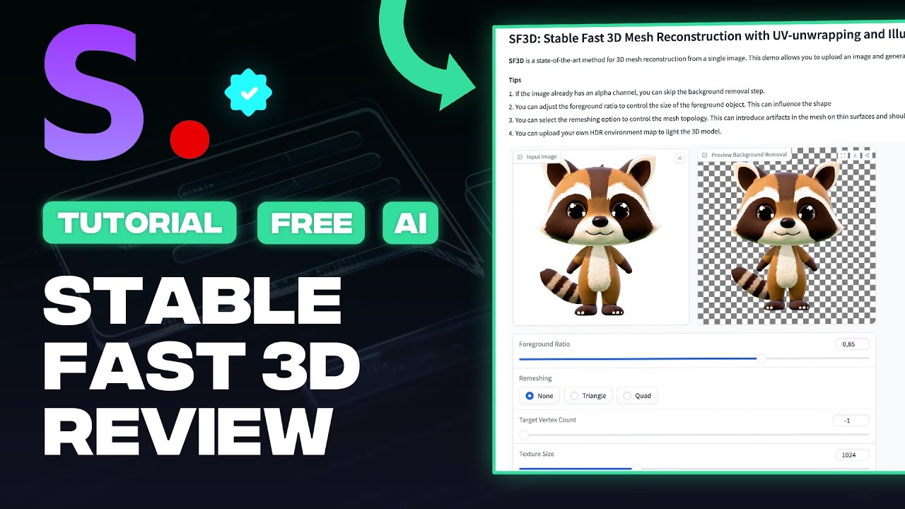 Stable Fast 3D Review - 2D Image to 3D Model by Stability AI - YouTube