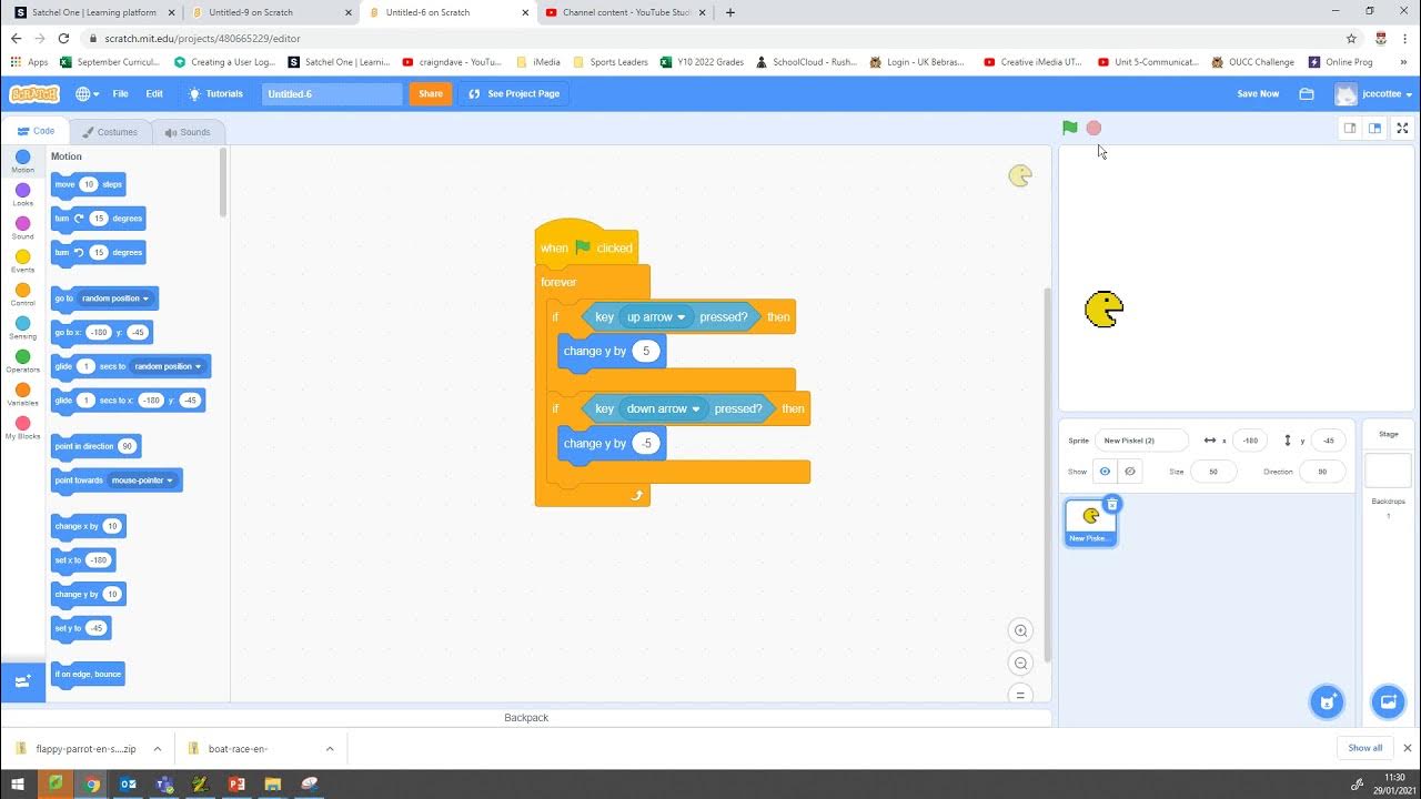 Moving your character in Scratch - YouTube