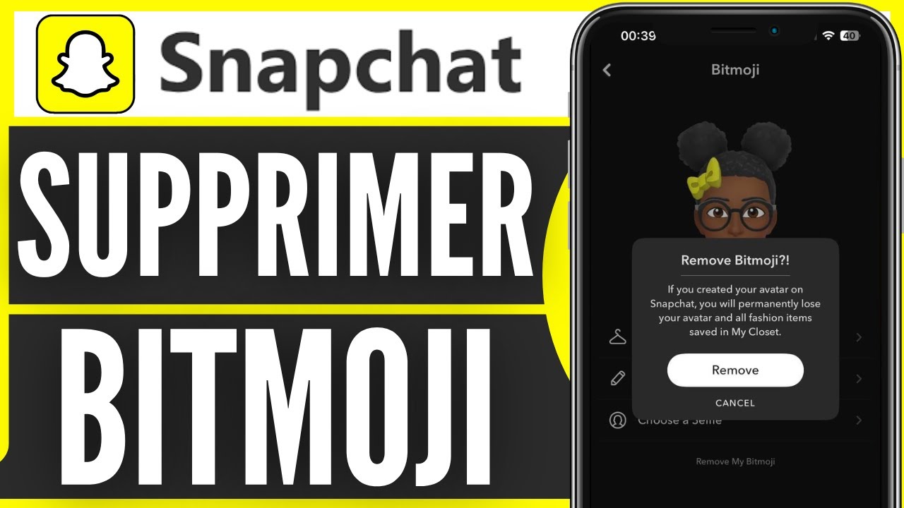 Comment Supprimer Bitmoji Snap (2024) - YouTube