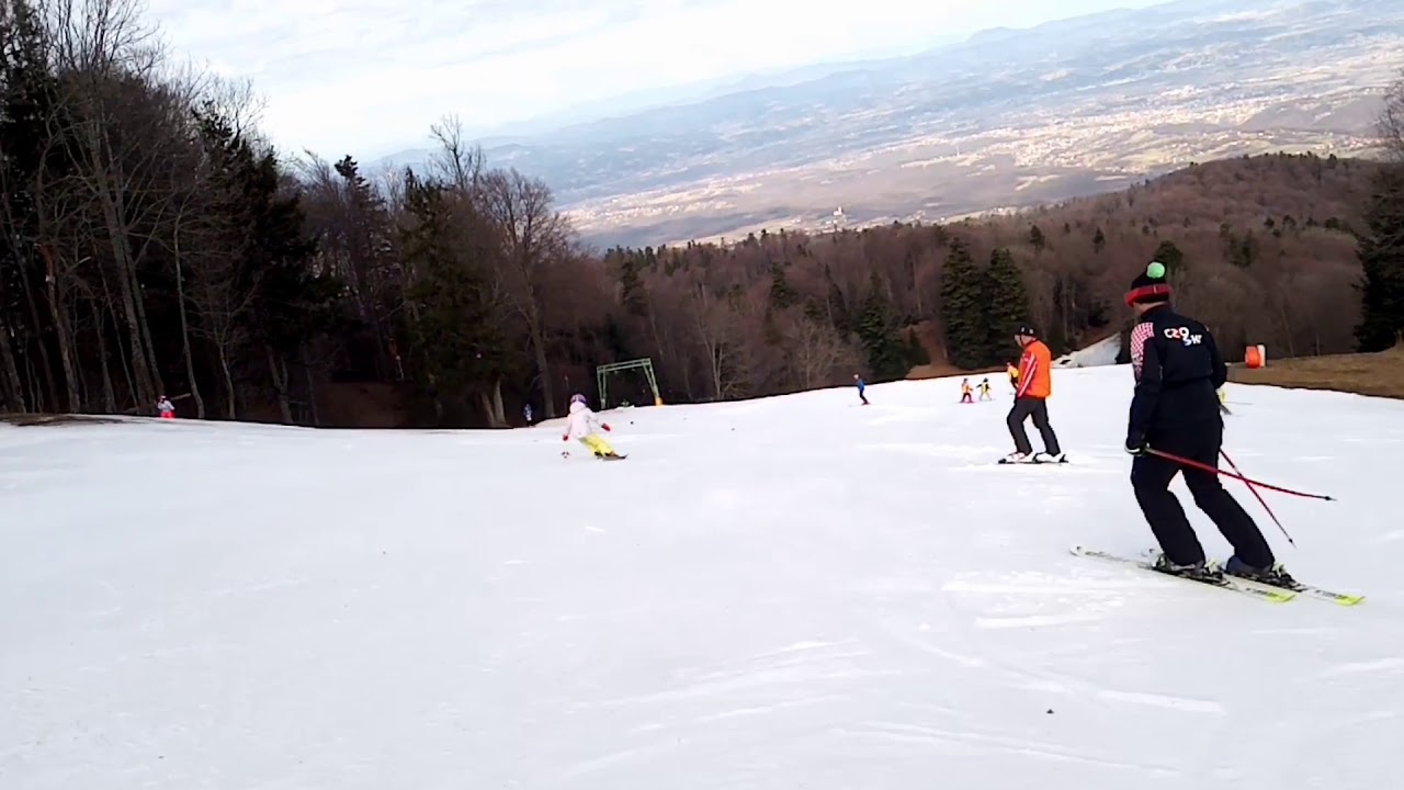Snowblading on Green Slope on Sljeme (Medvednica) Mountain Zagreb ...