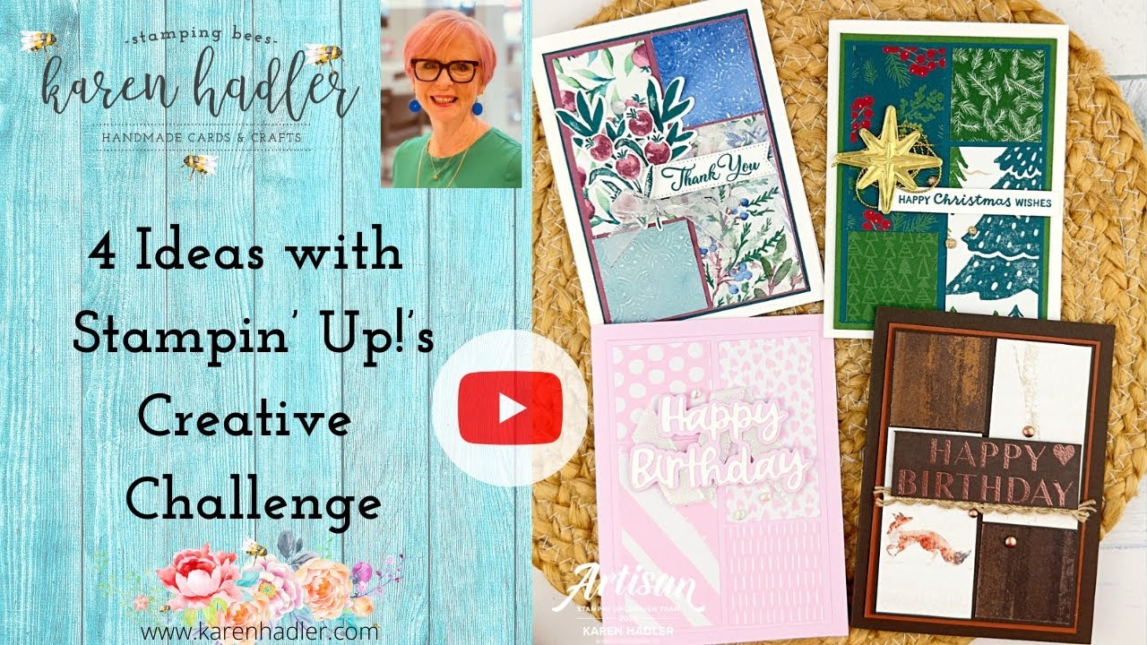 4 Ideas with Stampin' Up!'s September Creative Challenge - YouTube