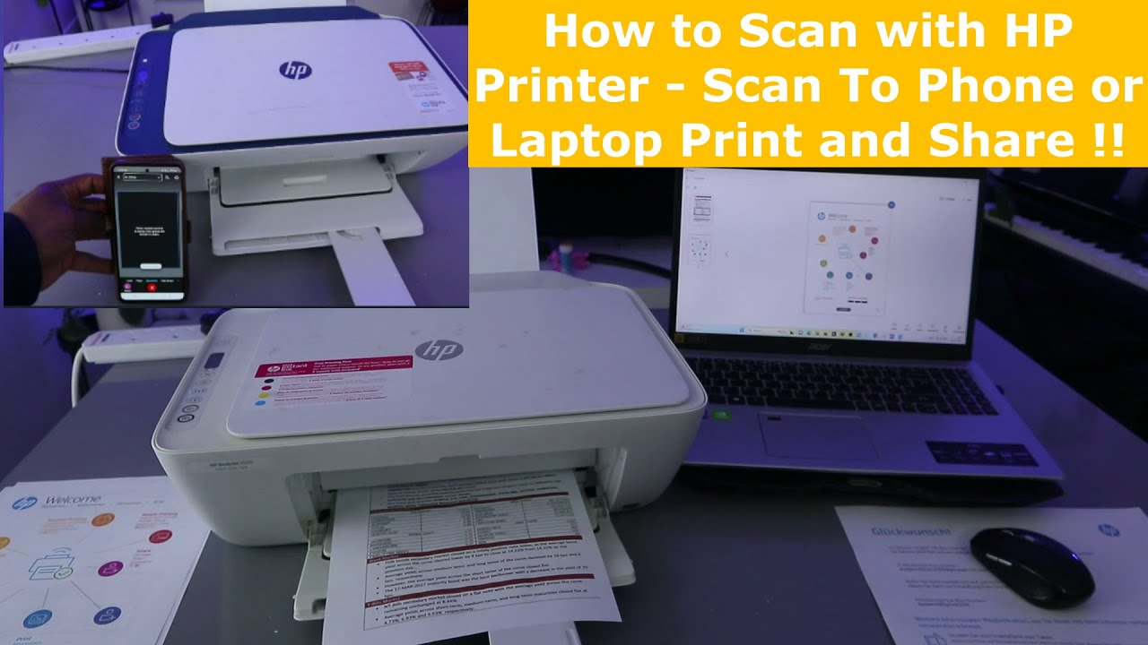 How to Scan with HP Printer - Scan To Phone or Laptop Print and Share ...